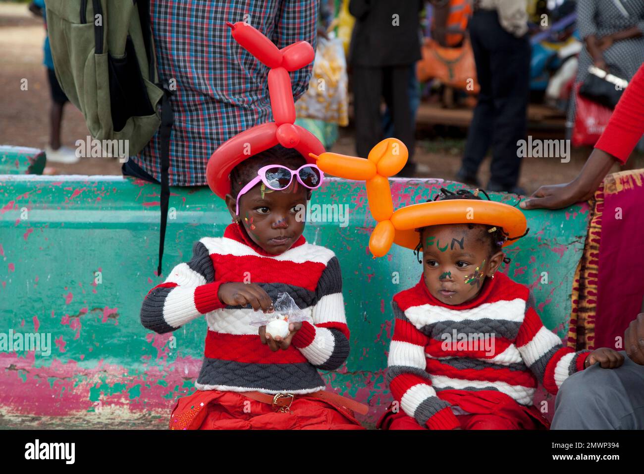 Kenyan children enjoy as families gather at Uhuru Park, Nairobi, Kenya ...