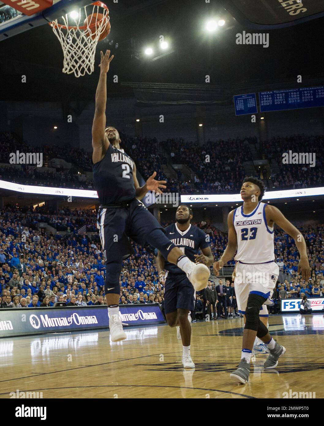 Villanova forward Kris Jenkins (2) makes a layup against Creighton ...
