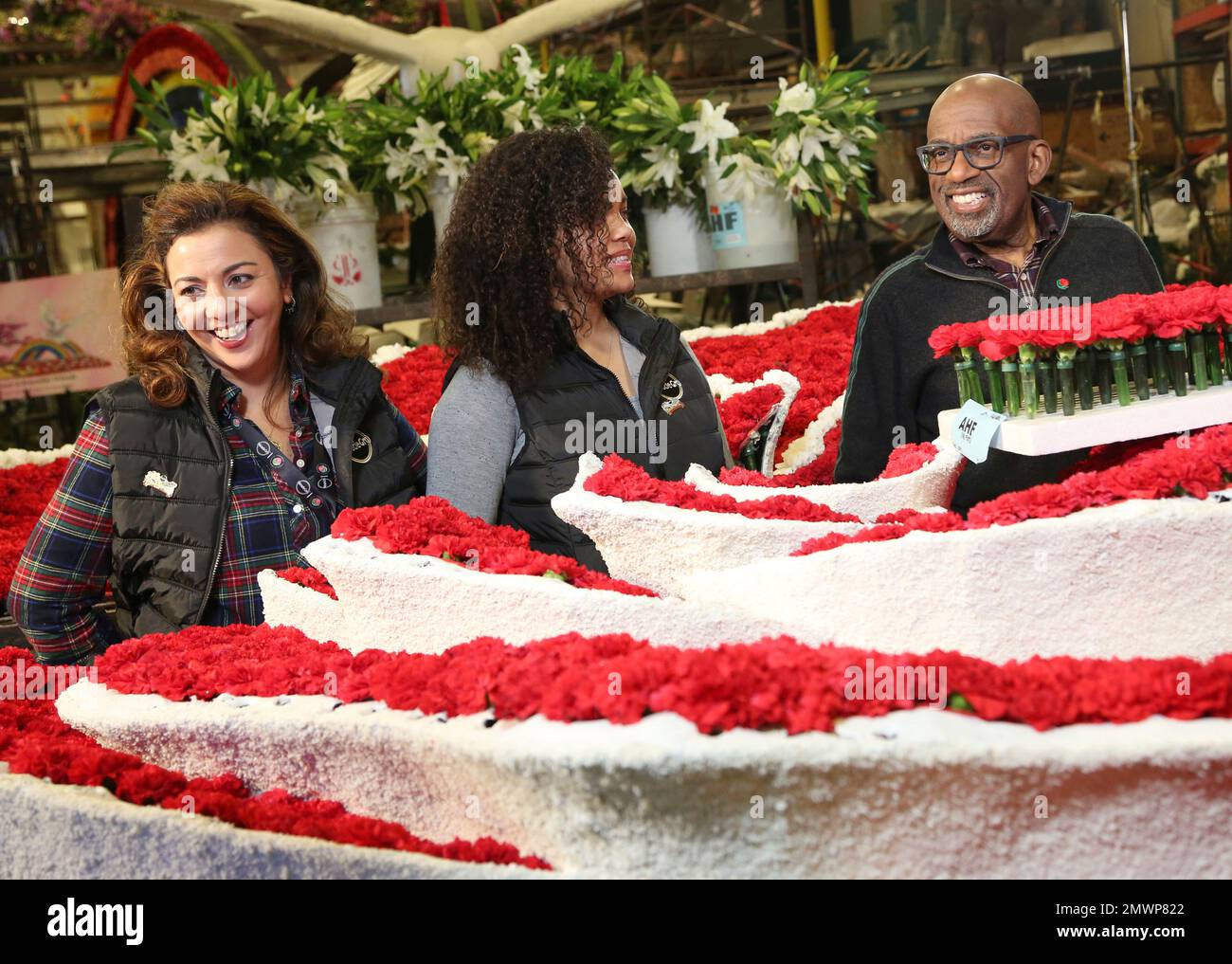 Al Roker, from right, Madison Triplett, and Aliya Coher attend Miracle ...