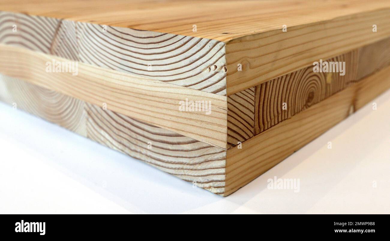 This Nov. 15, 2016, photo shows a piece of cross-laminated timber, or ...