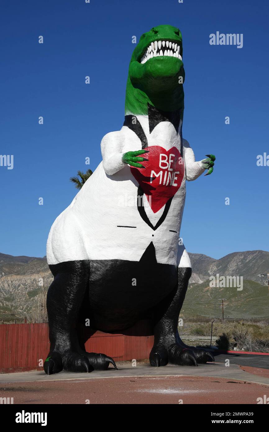 Mr. Rex, a Tyrannosaurus rex, with Valentine's Day theme costume, at ...
