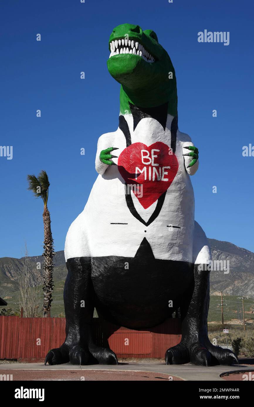 Mr. Rex, a Tyrannosaurus rex, with Valentine's Day theme costume, at ...