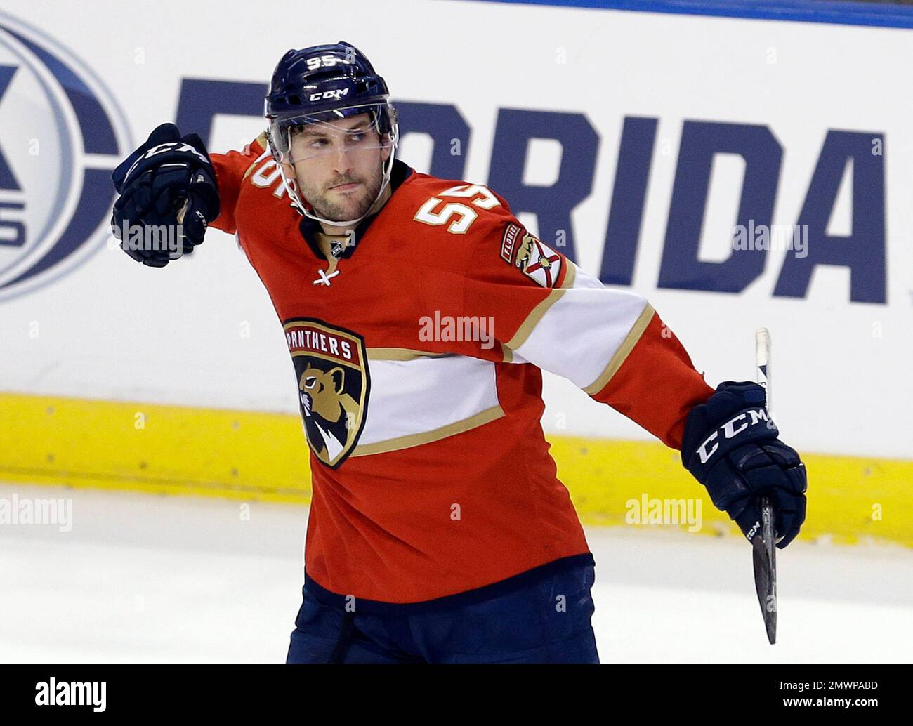 Florida Panthers defenseman Jason Demers (55) celebrates after scoring ...