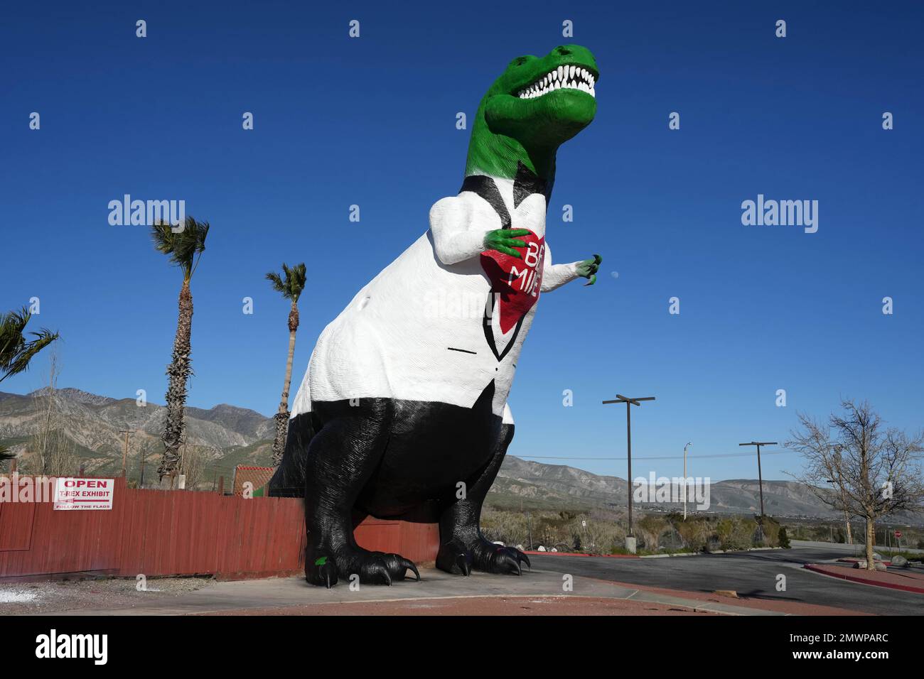 Mr. Rex, a Tyrannosaurus rex, with Valentine's Day theme costume, at ...