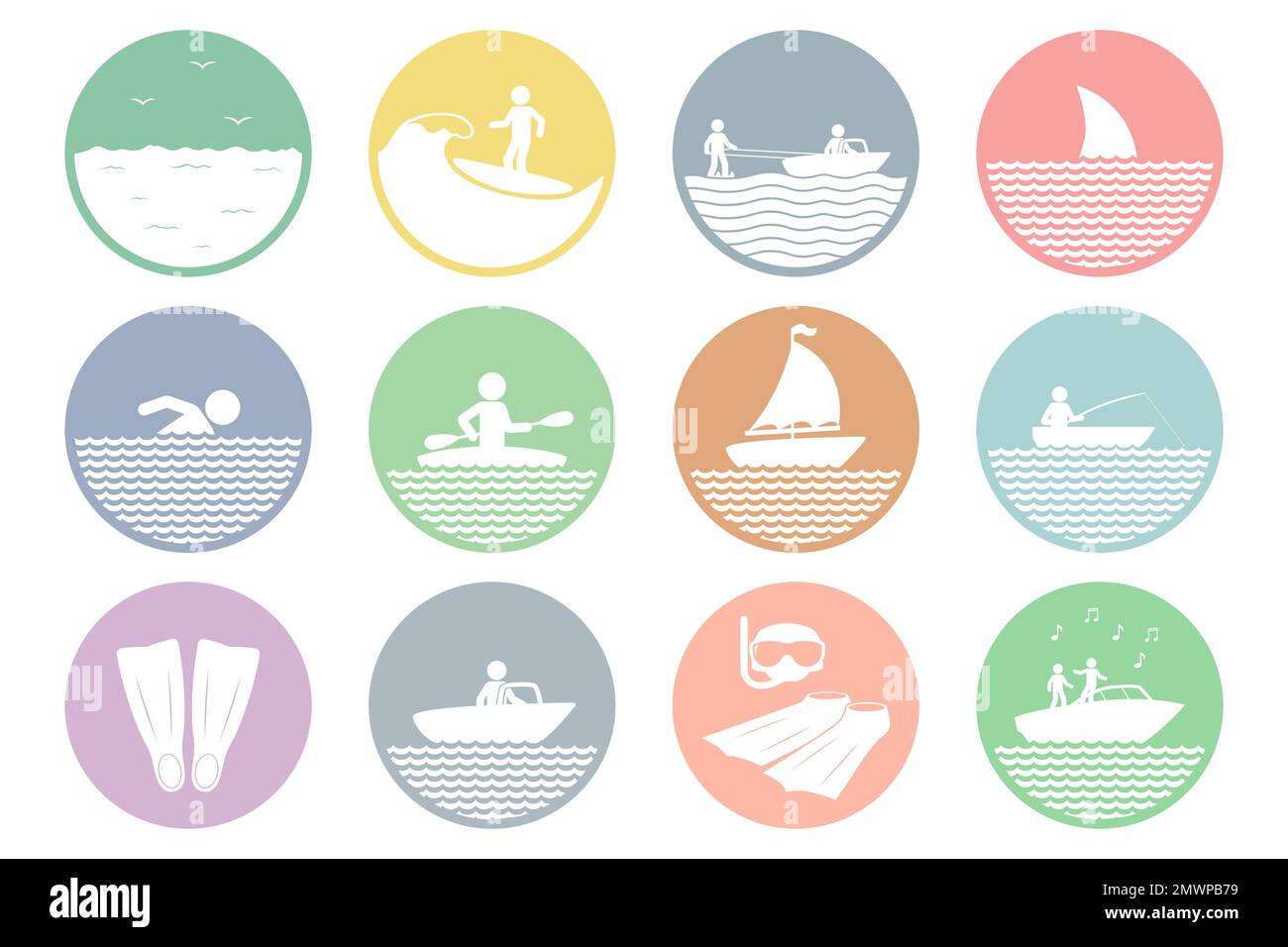 Water sports icon set. Vector Stock Vector Image & Art - Alamy