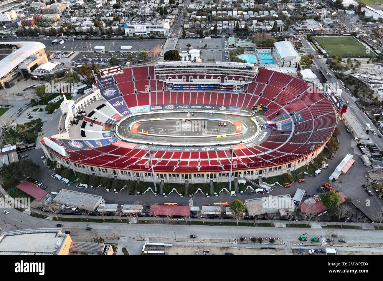 Prior to nascar busch light clash at coliseum hi-res stock photography ...