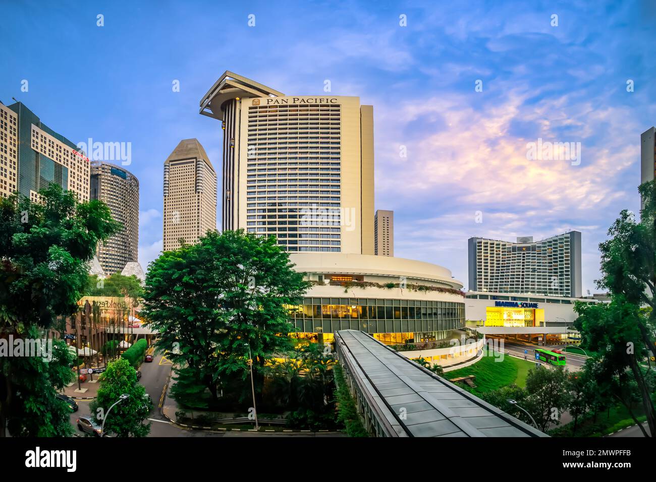 Marina Square mall with Conrad Centennial Singapore, Pan Pacific Hotel ...