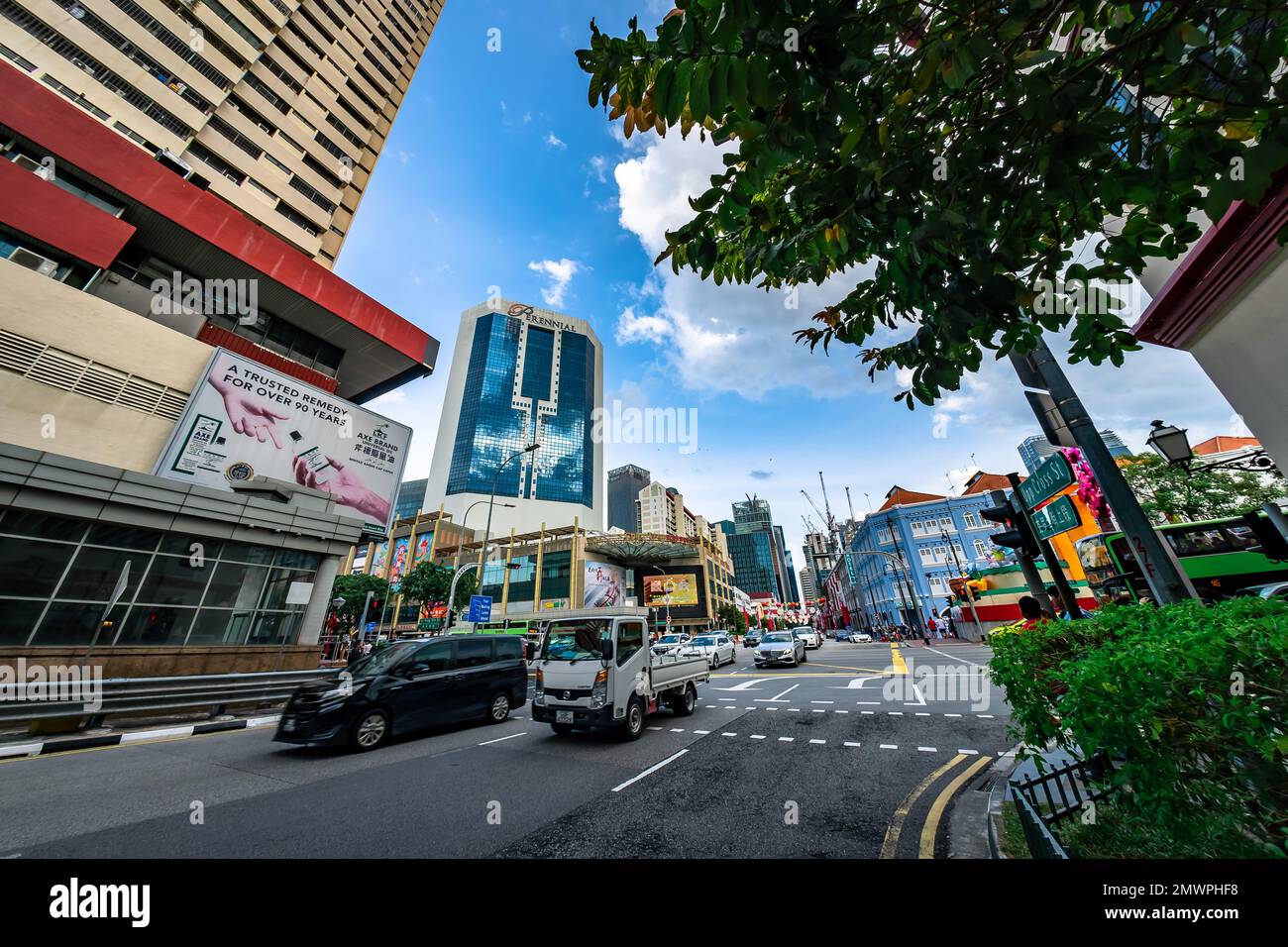 Singapore Chinatown cityscape at upper cross street and Eu Tong Sen ...