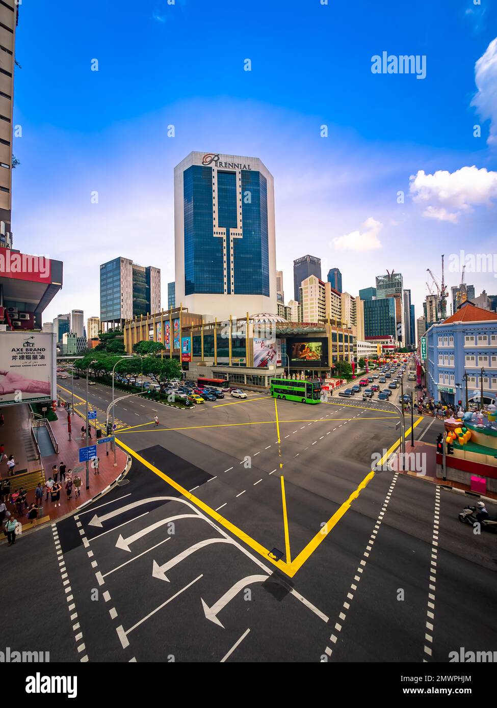 Singapore Chinatown cityscape at upper cross street and Eu Tong Sen ...