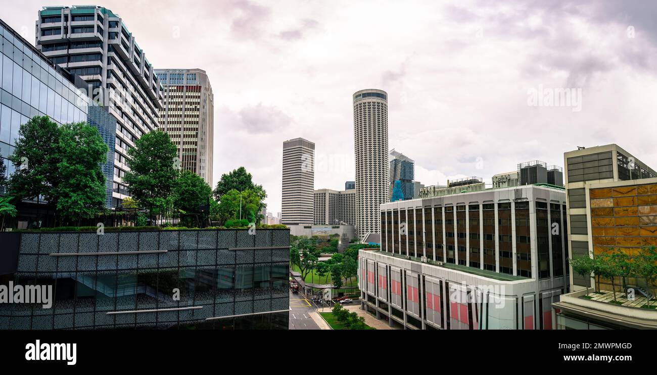 Bird eye view of Raffles City, The Adelphi, Funan and Peninsula Plaza ...