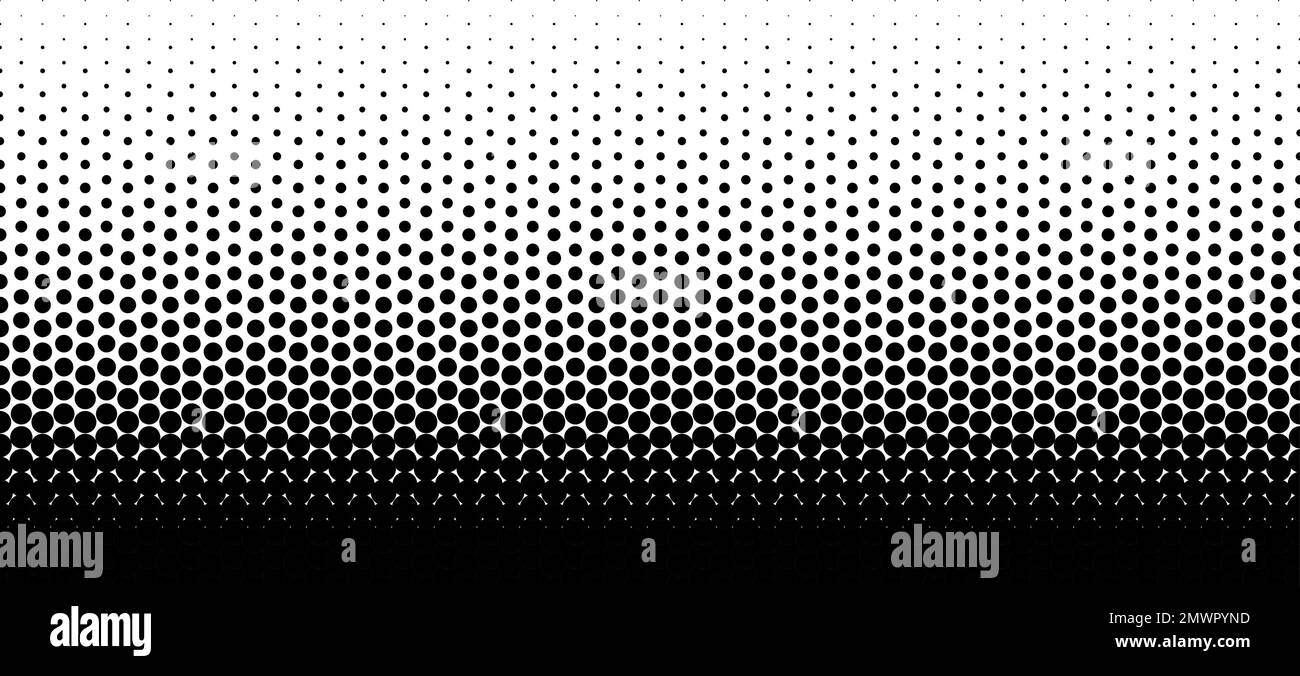 Dotted gradient halftone background. Horizontal seamless dotted pattern in pop art style ...