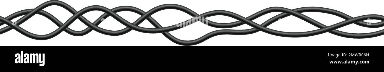 Realistic electrical wires. Cable power energy. Flexible thick network ...