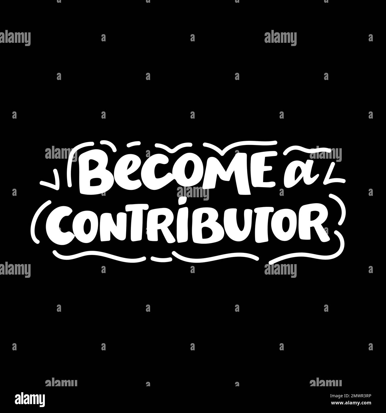 Become a contributor written with golden color. Become a contributor lettering golden color on ...