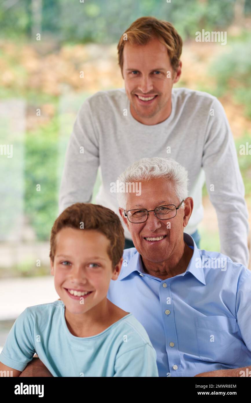 The boys in the family. Portrait of the three generations of men in the ...