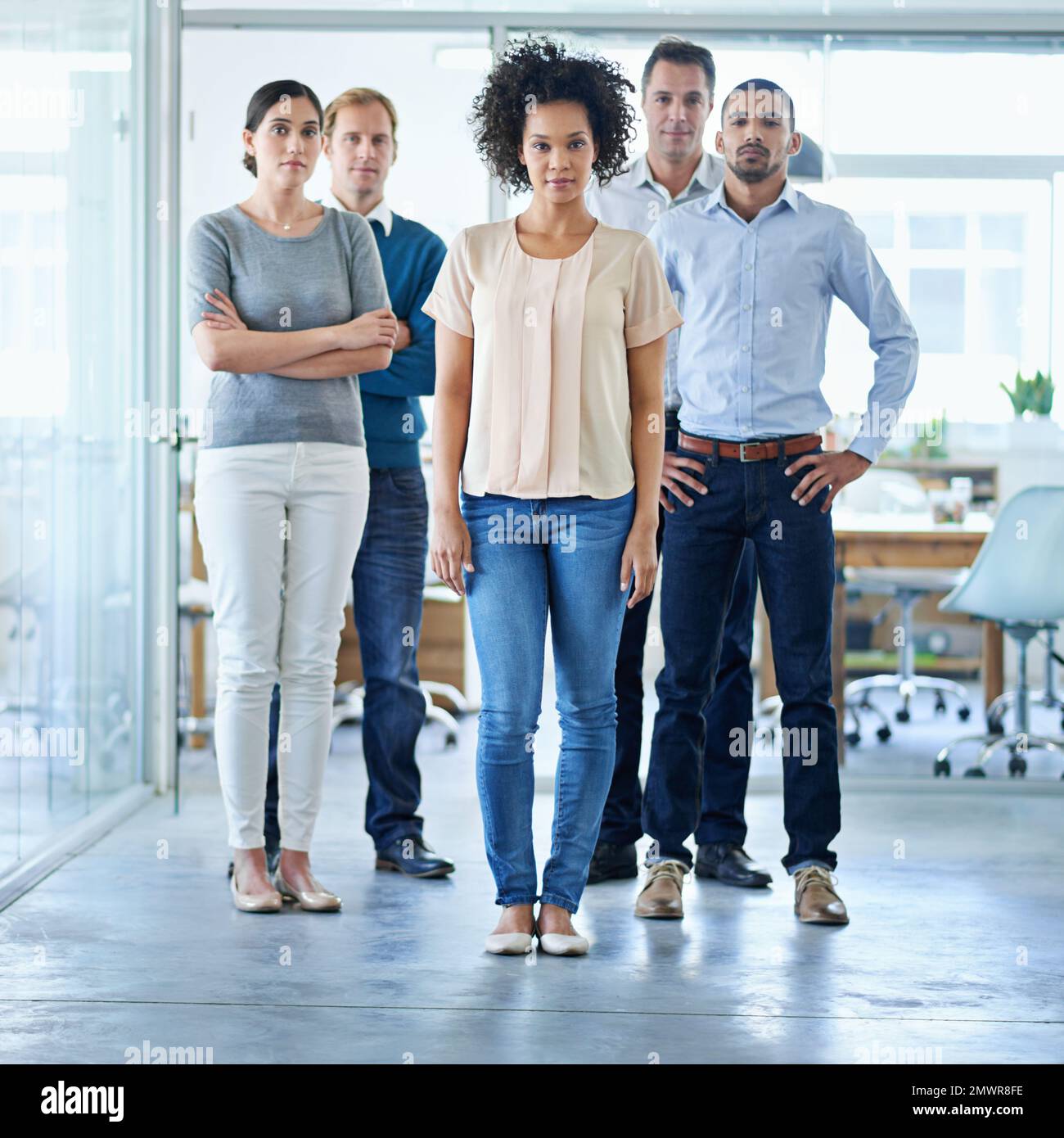 The team with incredible drive. Portrait of a group of diverse ...