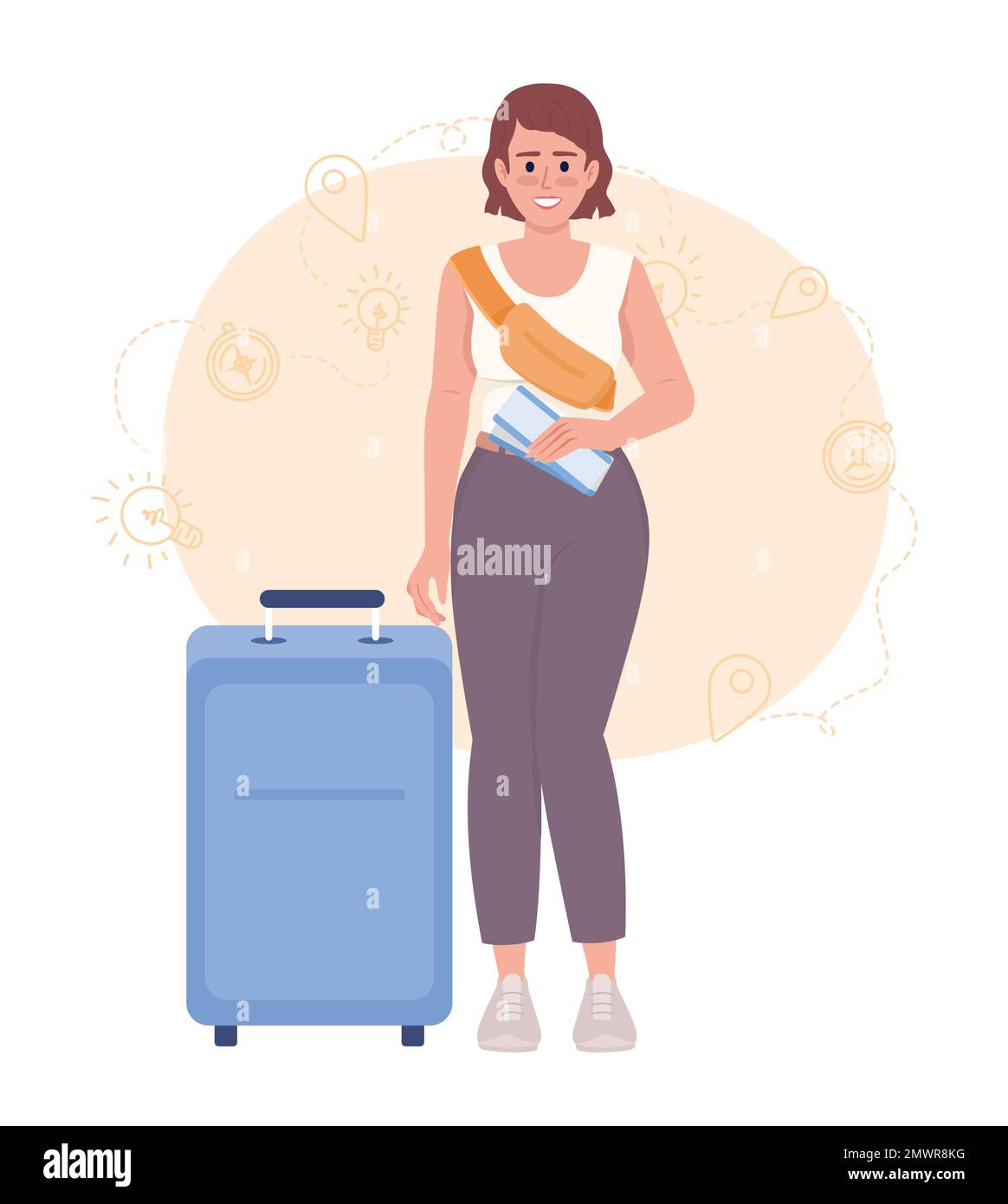 Going on vacation to european countries 2D vector isolated illustration ...