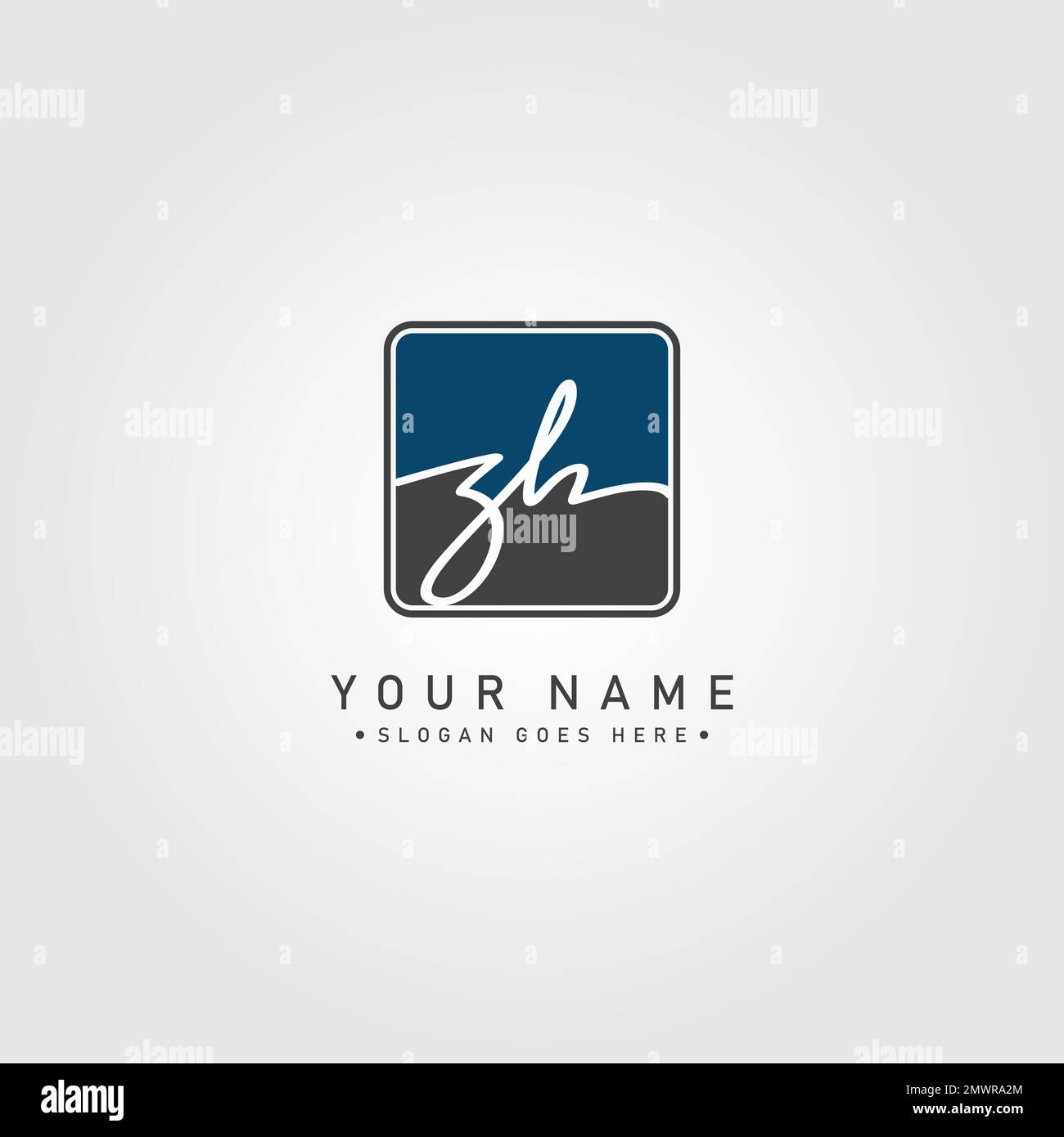 Handwritten Signature logo for Initial Letter ZH - Vector Logo Template ...