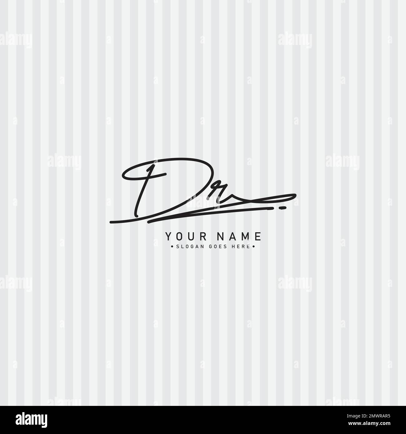 Initial Signature Logo for Letter DR - Vector Logo Template in ...