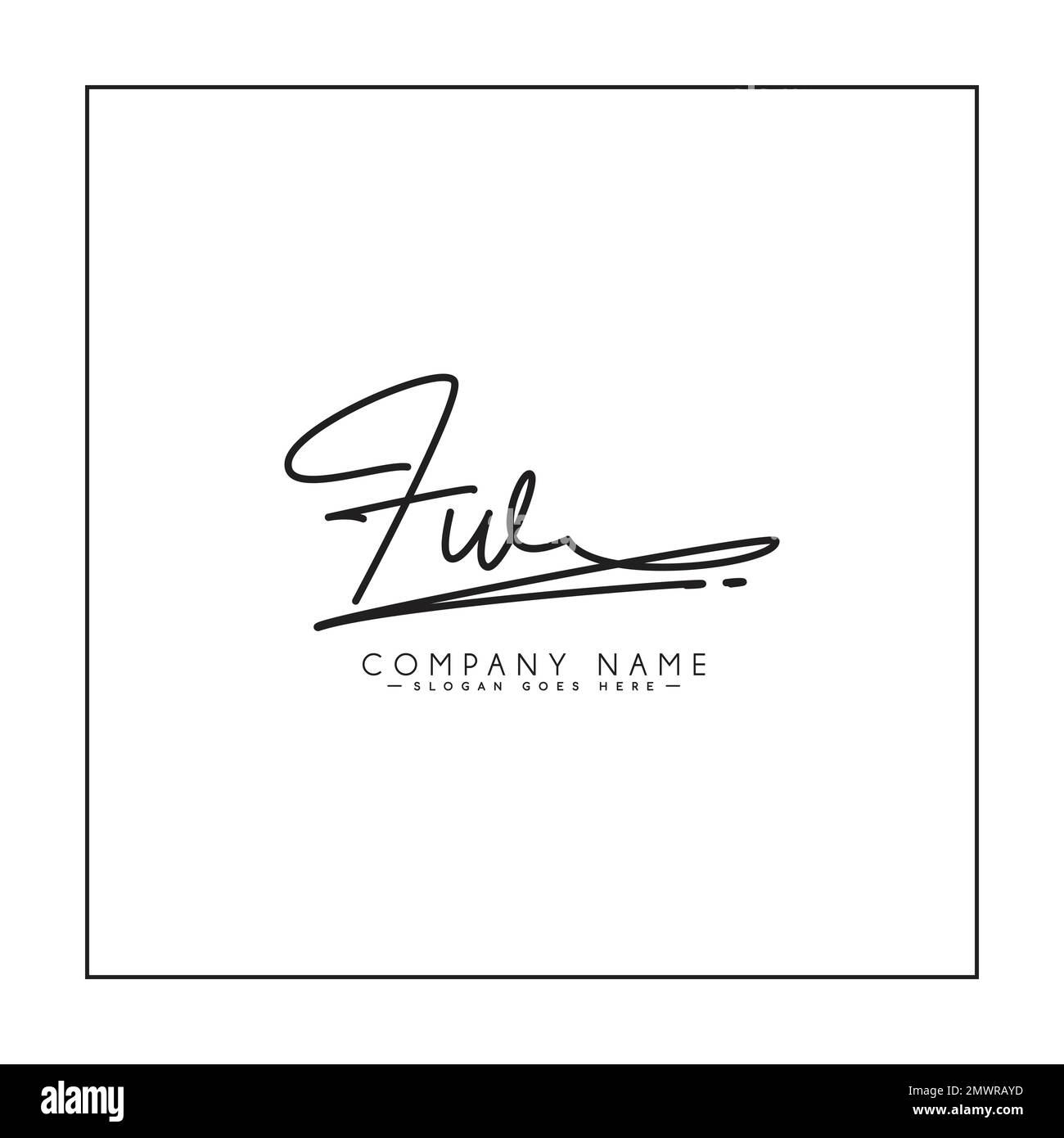 Handwritten Signature logo for Initial Letter FW - Vector Logo Template ...