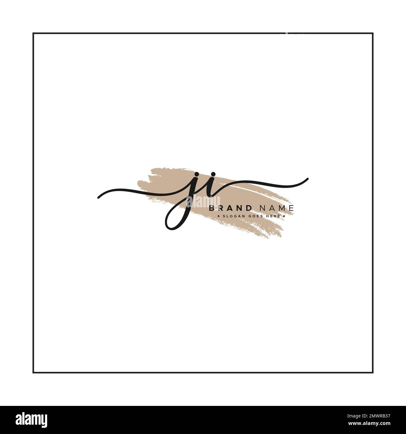 JI Handwritten Signature logo with Watercolor Background- Vector Logo ...