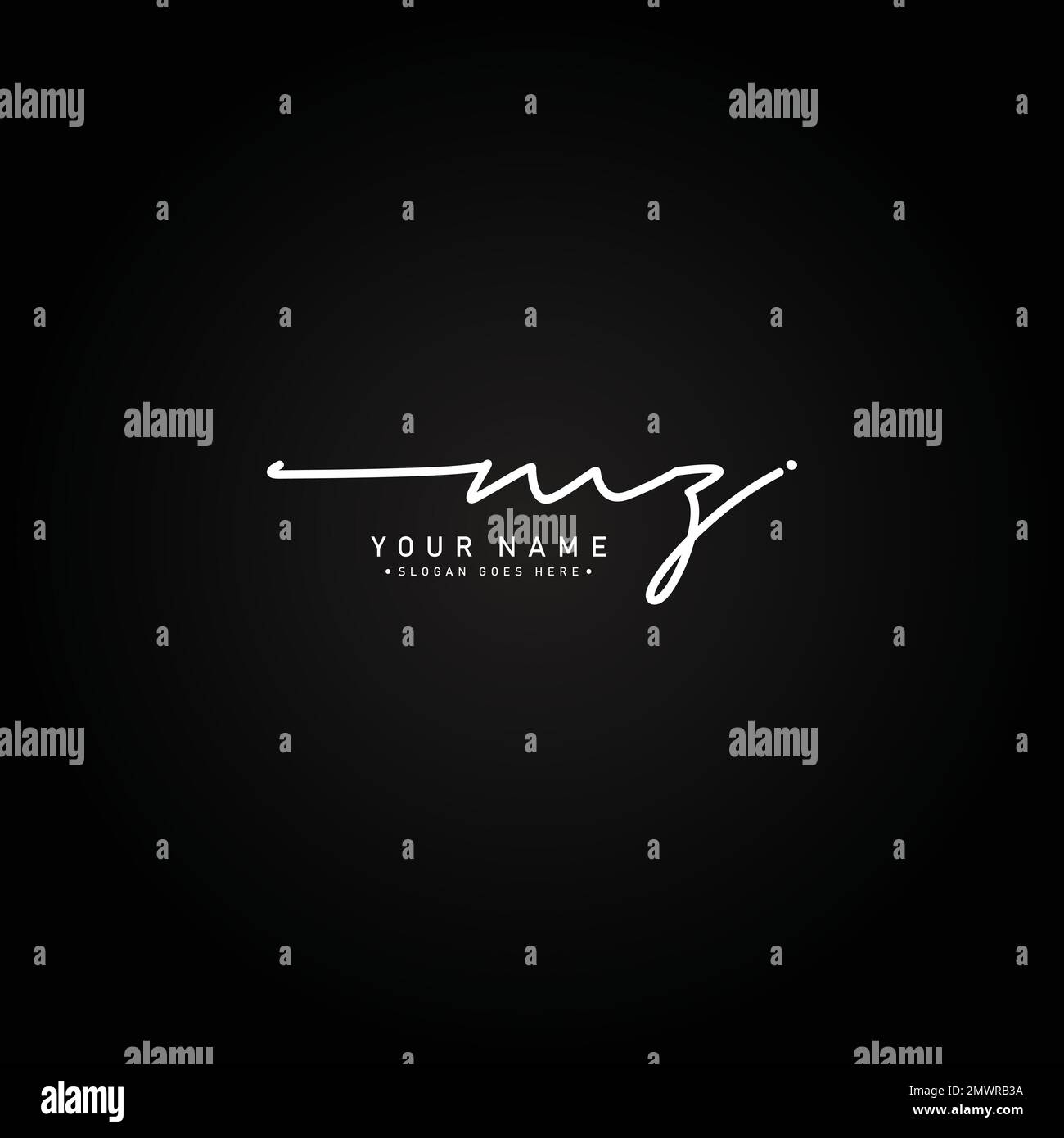 MZ Initial Logo in Signature Style for Photography and Fashion Business ...