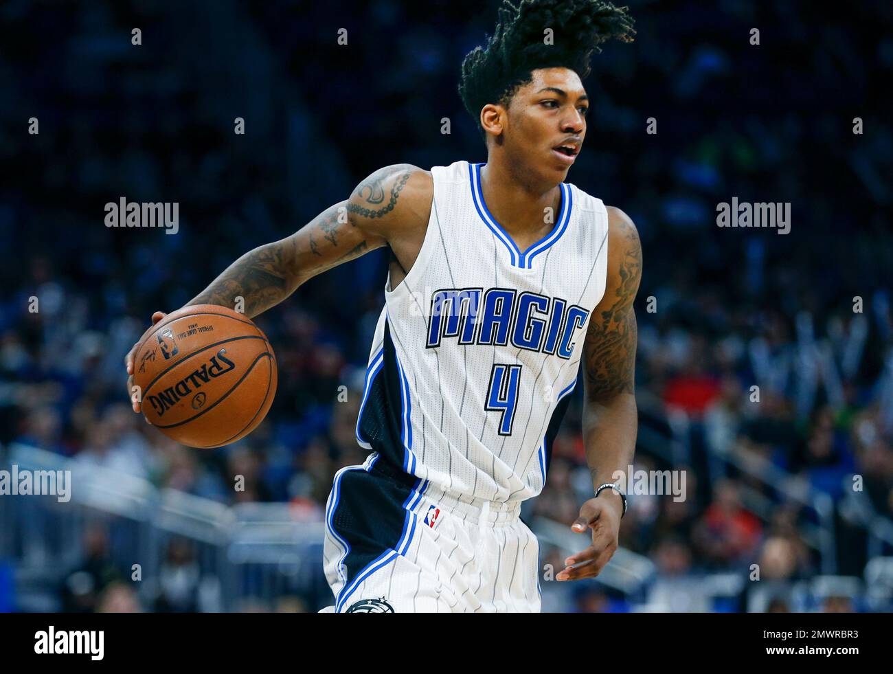 Orlando Magic guard Elfrid Payton (4) drives the ball down court during ...