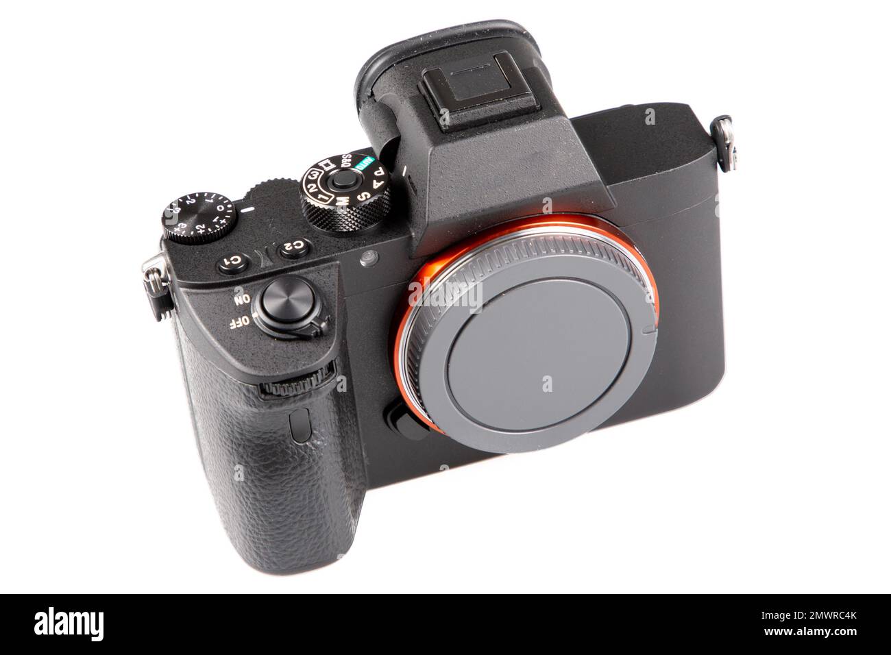 front digital SLR camera isolated on white background no lens Stock ...