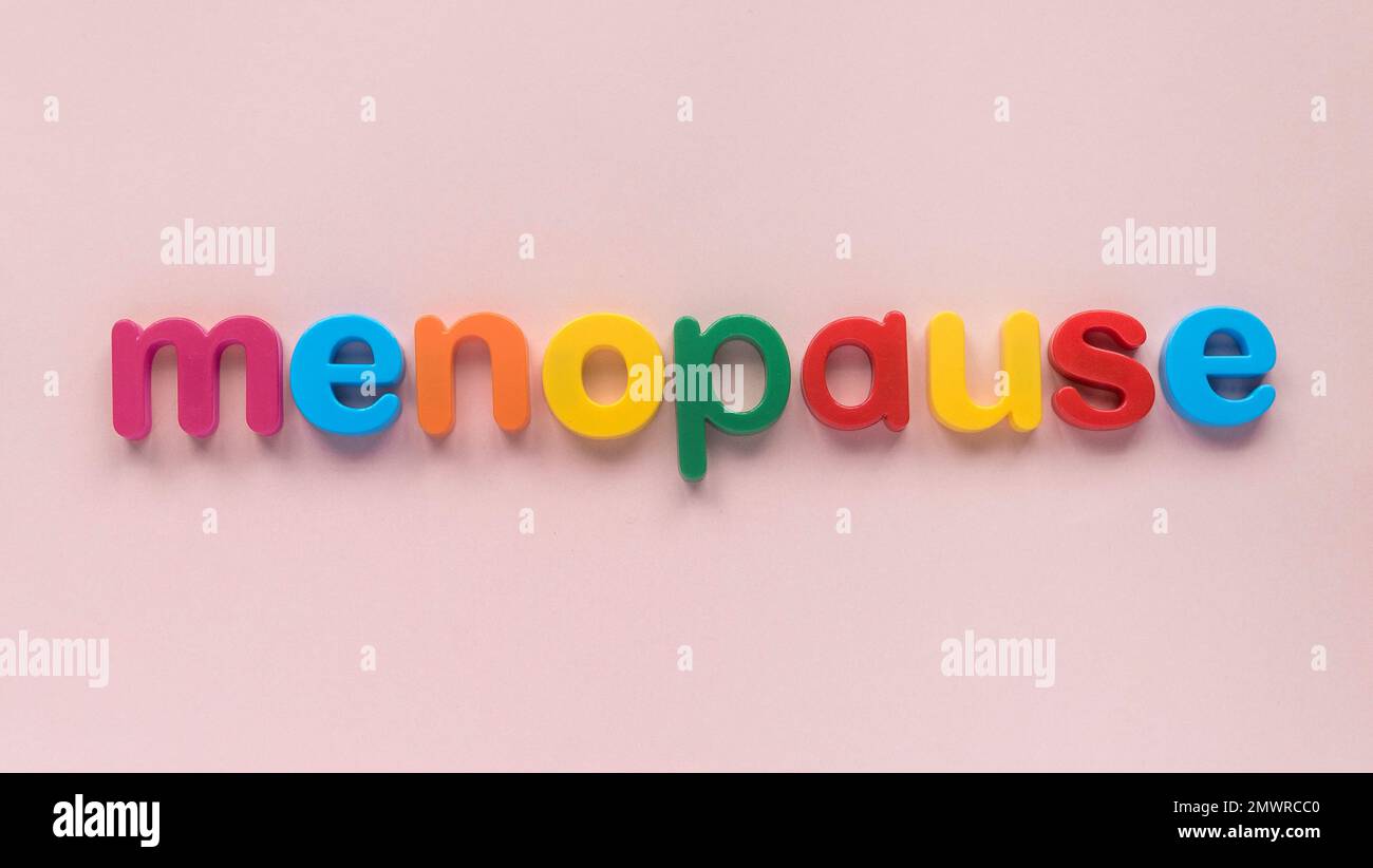 Colorful alphaber of word menopause on a pink background Stock Photo ...
