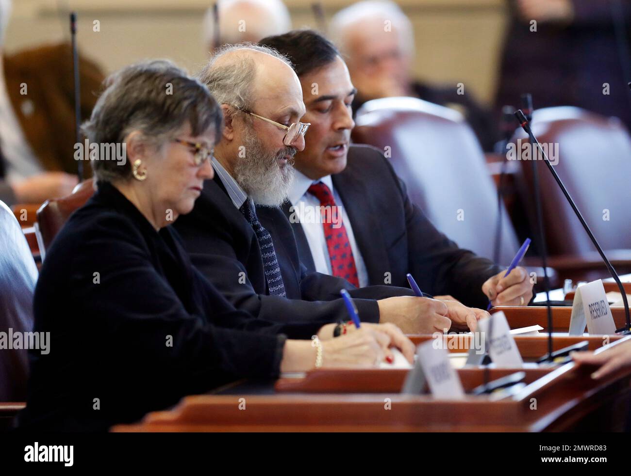 Maine Electoral College voters, from left to right, Diane Denk, David ...