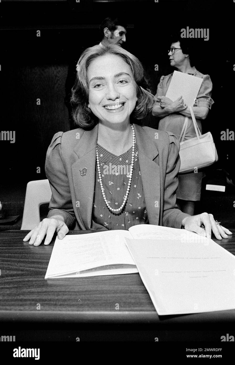 First lady of Arkansas Hillary Rodham Clinton appears at a conference ...