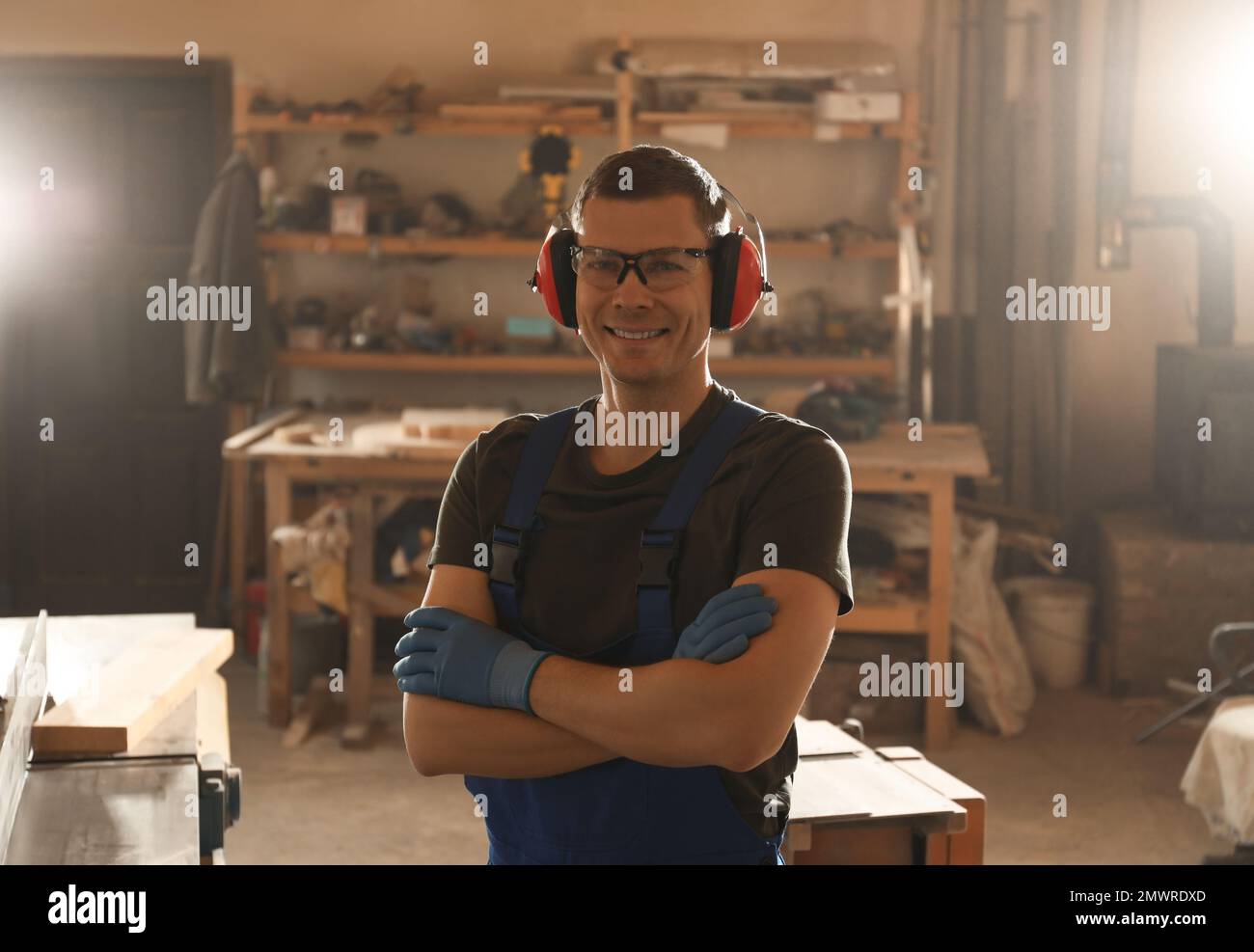 Portrait of professional male carpenter in workshop Stock Photo - Alamy