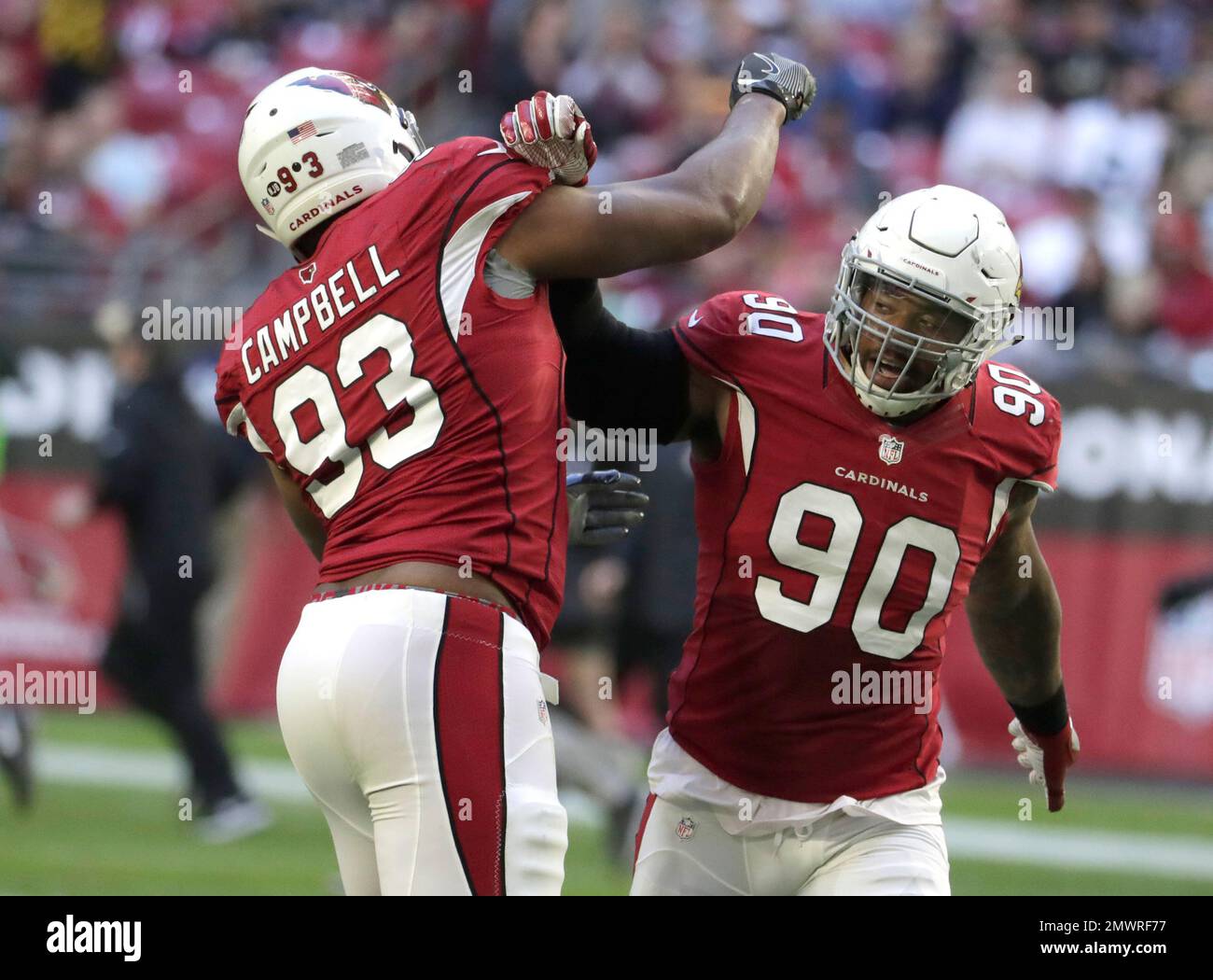 Arizona Cardinals defensive end Calais Campbell (93) and Robert ...