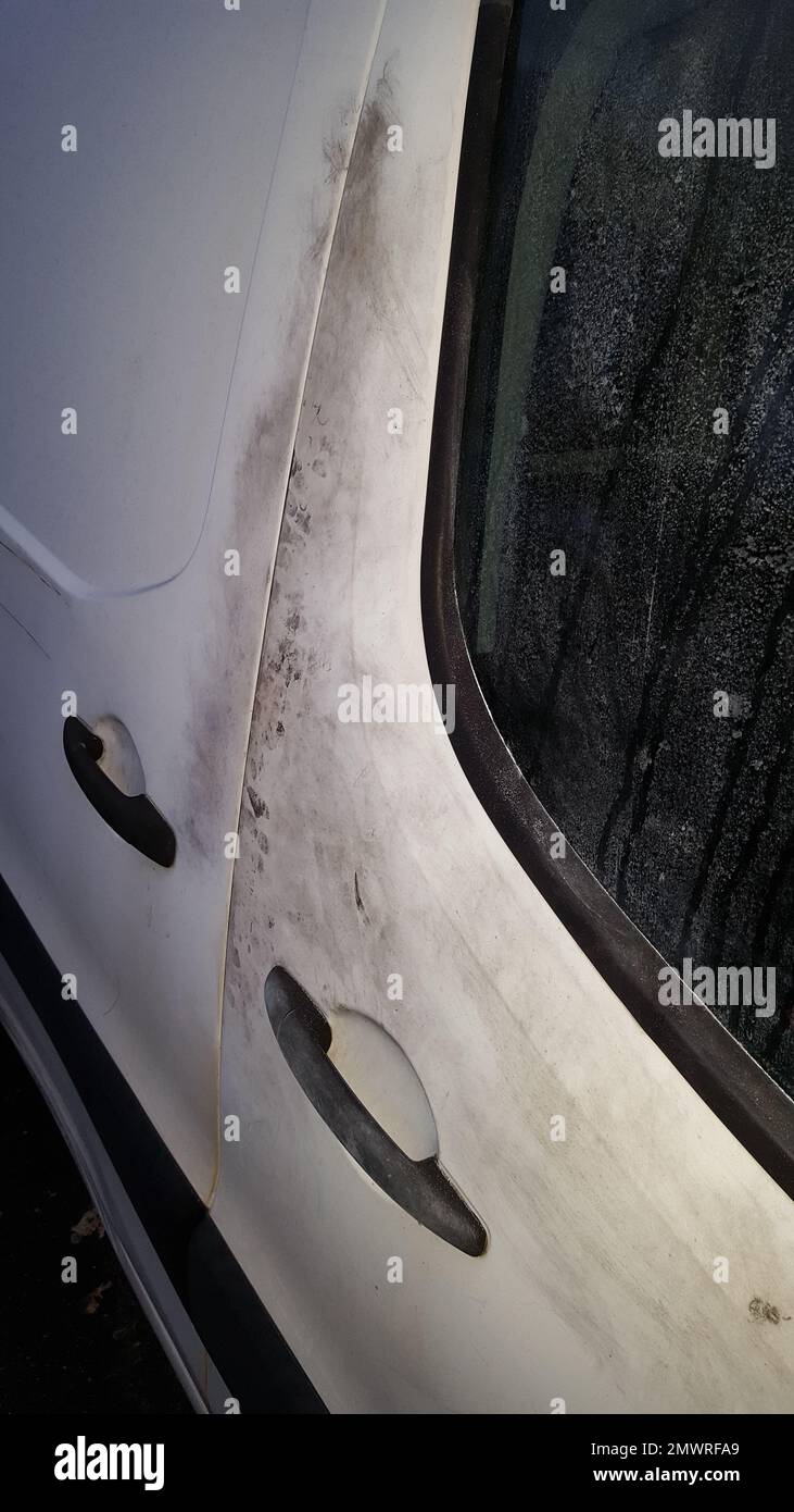 developing of fingerprints on suspected crime white car in police ...