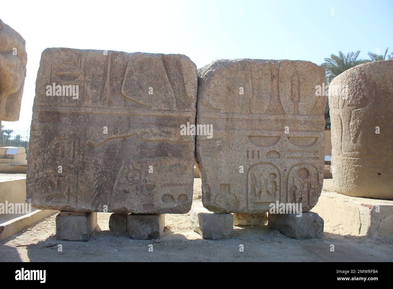 Hieroglyphic writing. Mit Rahina Open Air Museum. Memphis. Egypt Stock ...