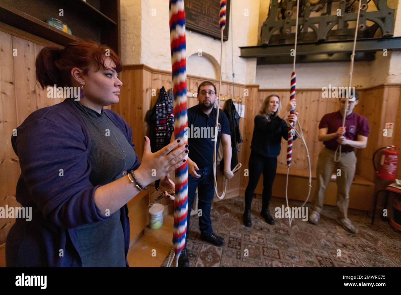 Members of The Young Change Ringers Association (YCRA), a new ...