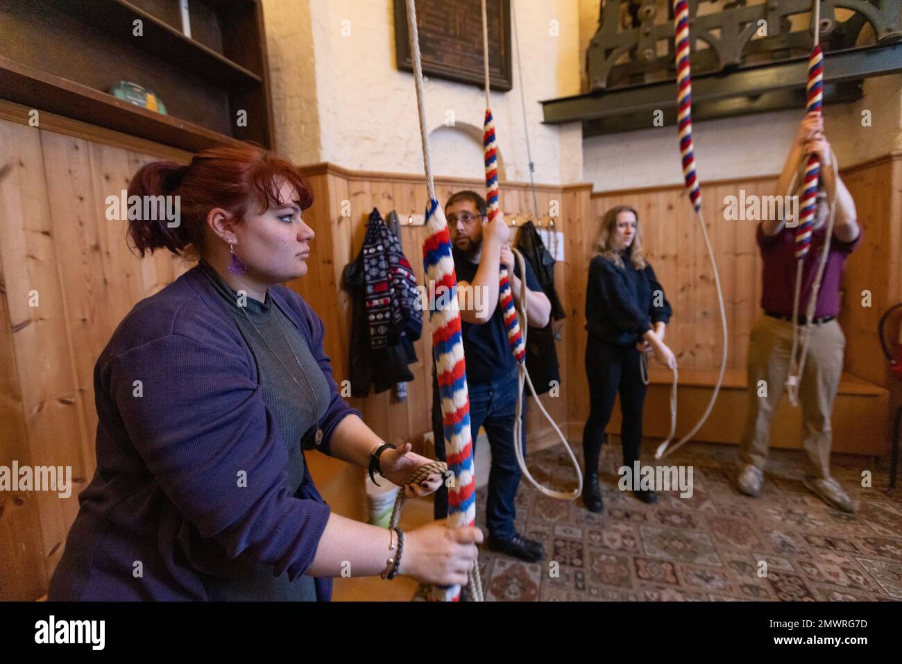 Members of The Young Change Ringers Association (YCRA), a new ...