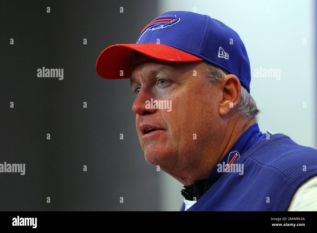 Buffalo Bills head coach Rex Ryan speaks to reporters after an NFL ...
