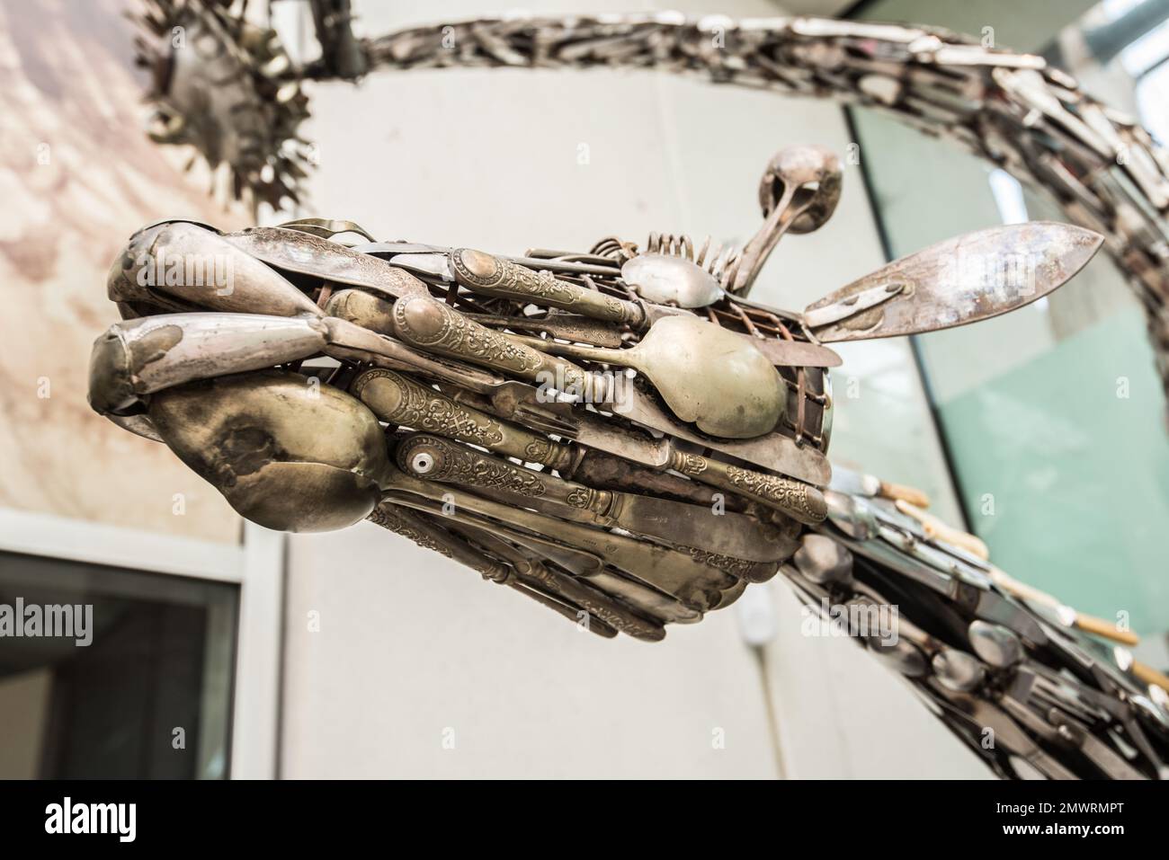 Decorative artwork millennium gallery sheffield welded together cutlery ...