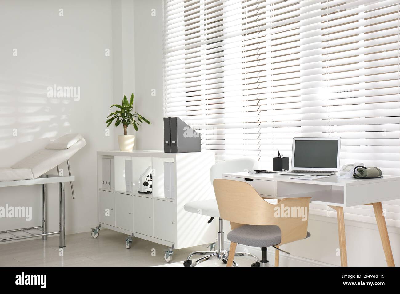 Doctor's office interior with modern workplace in clinic Stock Photo ...