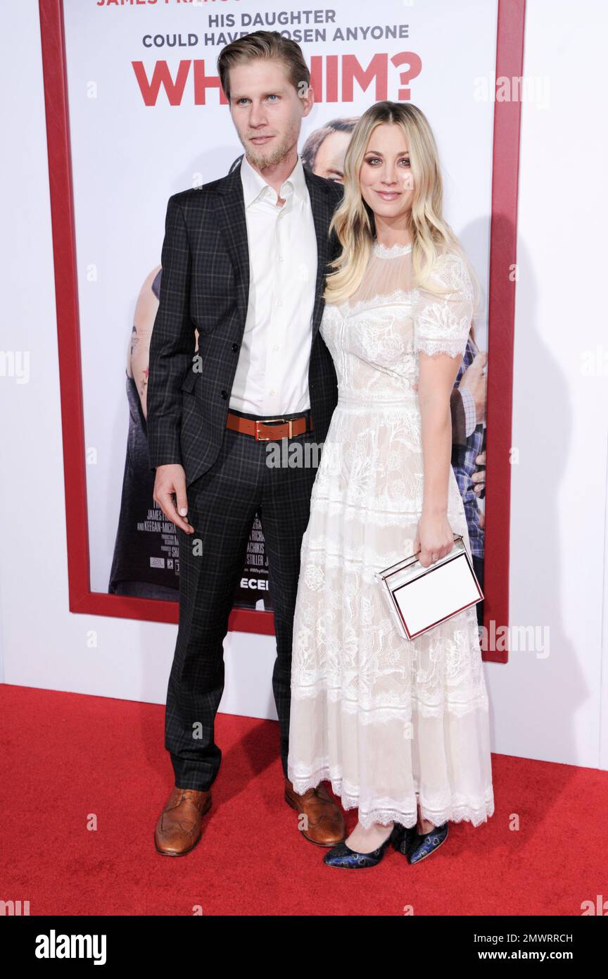 Karl Cook, left, and Kaley Cuoco attend the world Premiere of "Why Him ...