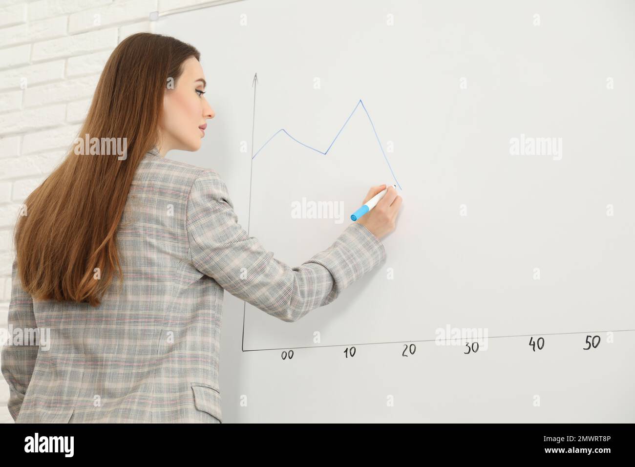 Professional business trainer near whiteboard in office Stock Photo - Alamy