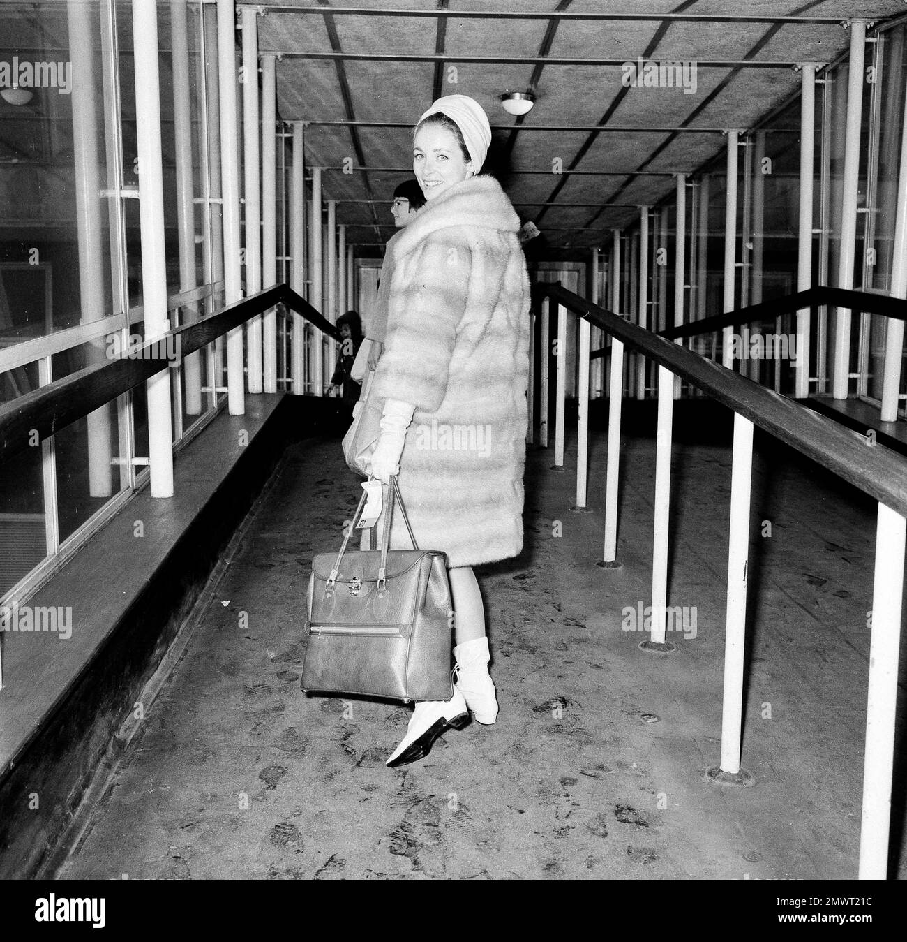 American actress Charmian Carr is pictured at London Airport after ...