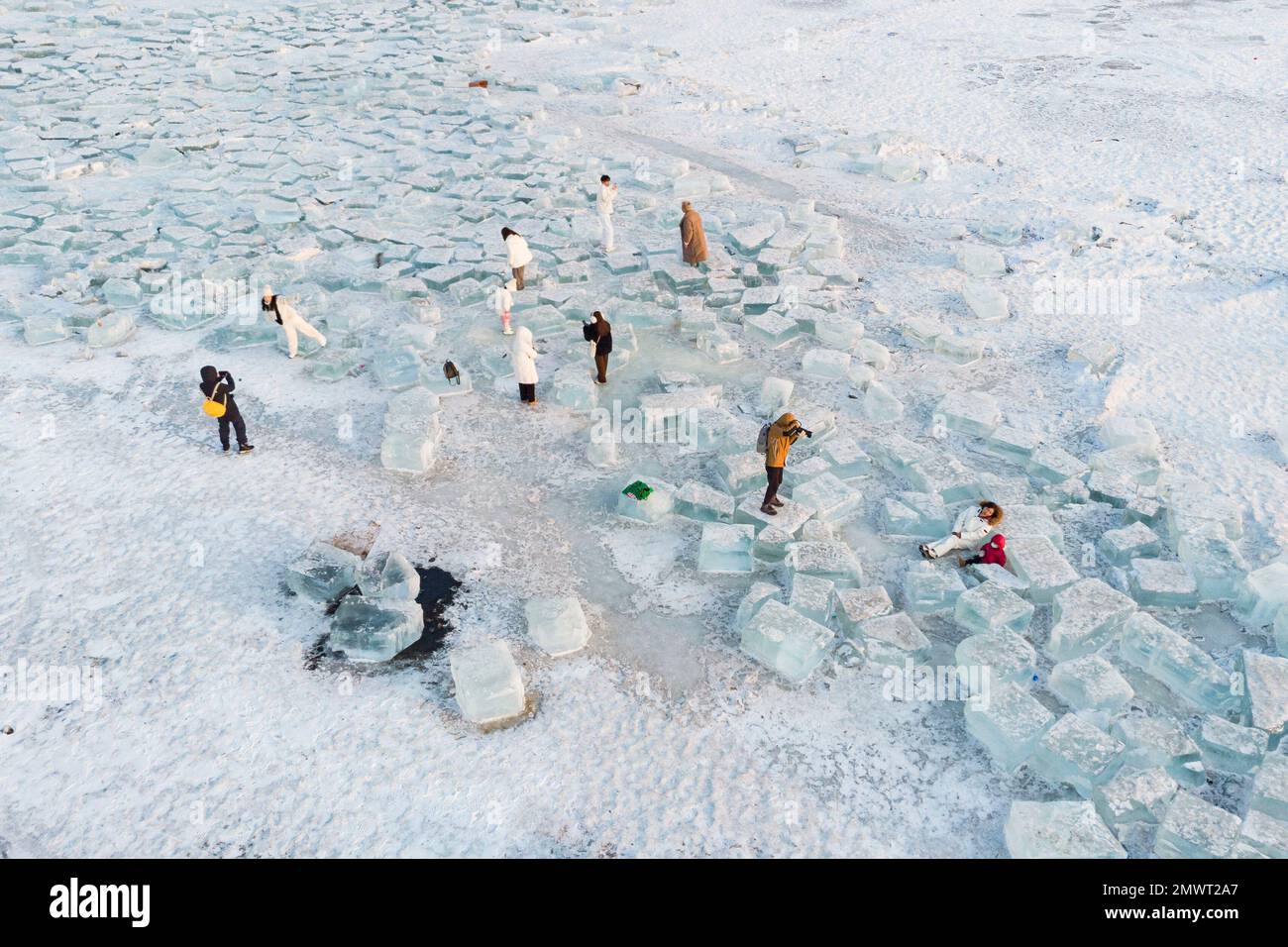 Harbin. 1st Feb, 2023. This aerial phote taken on Feb. 1, 2023 shows ...