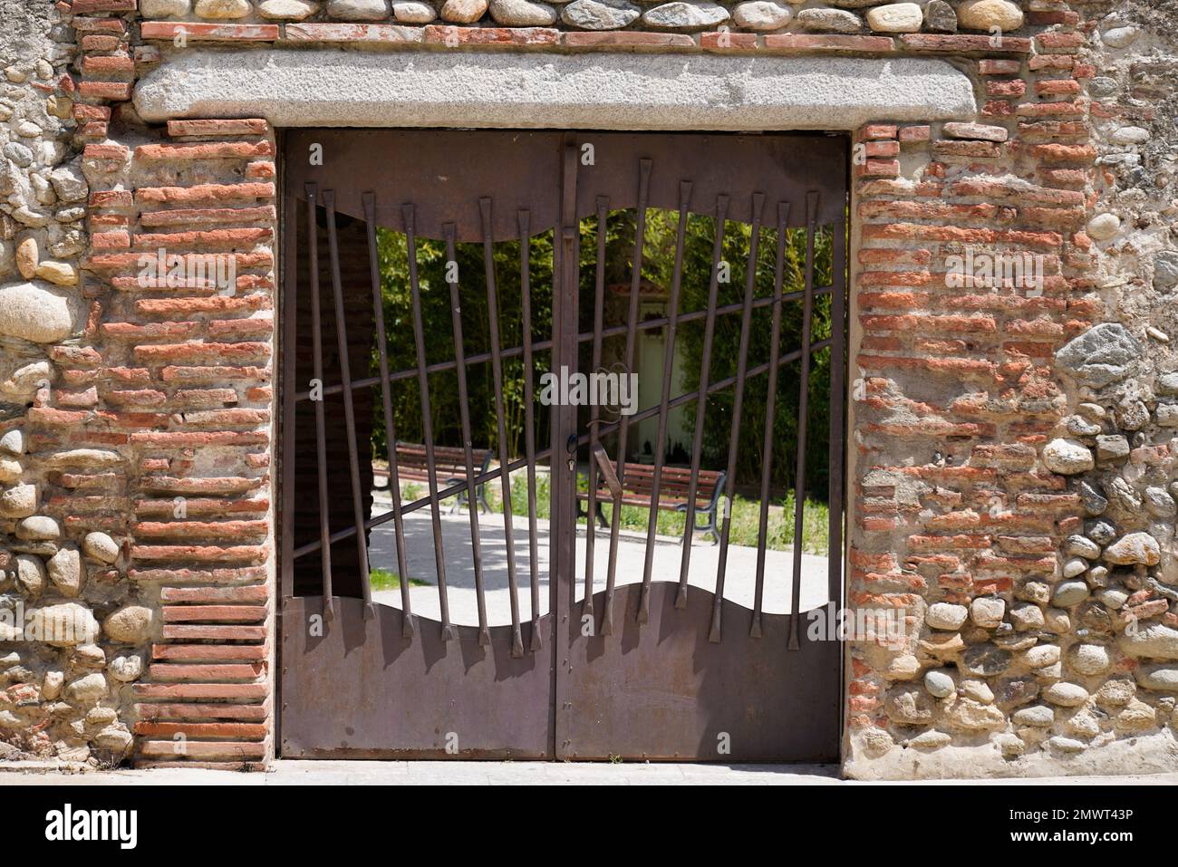 gate rust old panel brut rusty steel metal house portal of a ...