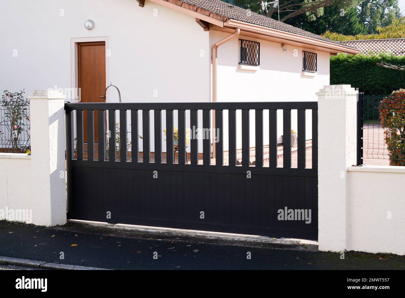 entrance portal modern steel entry gate aluminum home door access with ...