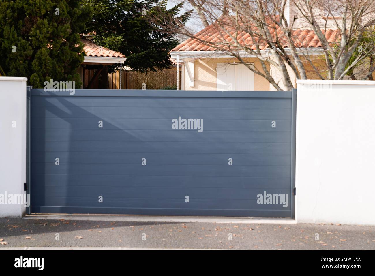 Aluminum slide steel home high grey gate sliding portal gray of suburb ...