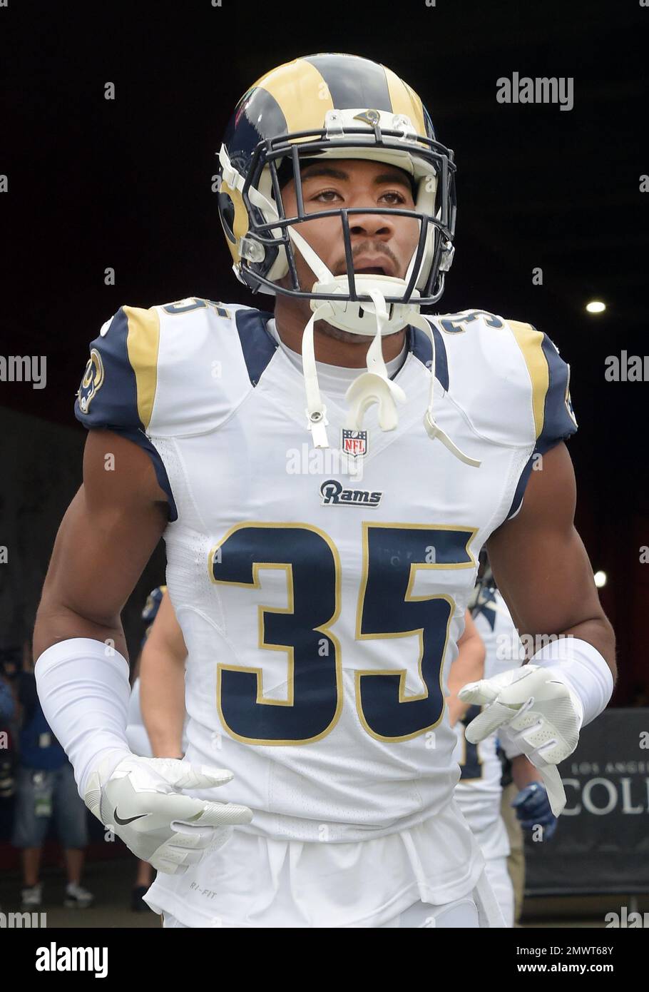 Los Angeles Rams cornerback Michael Jordan (35) heads for the field ...