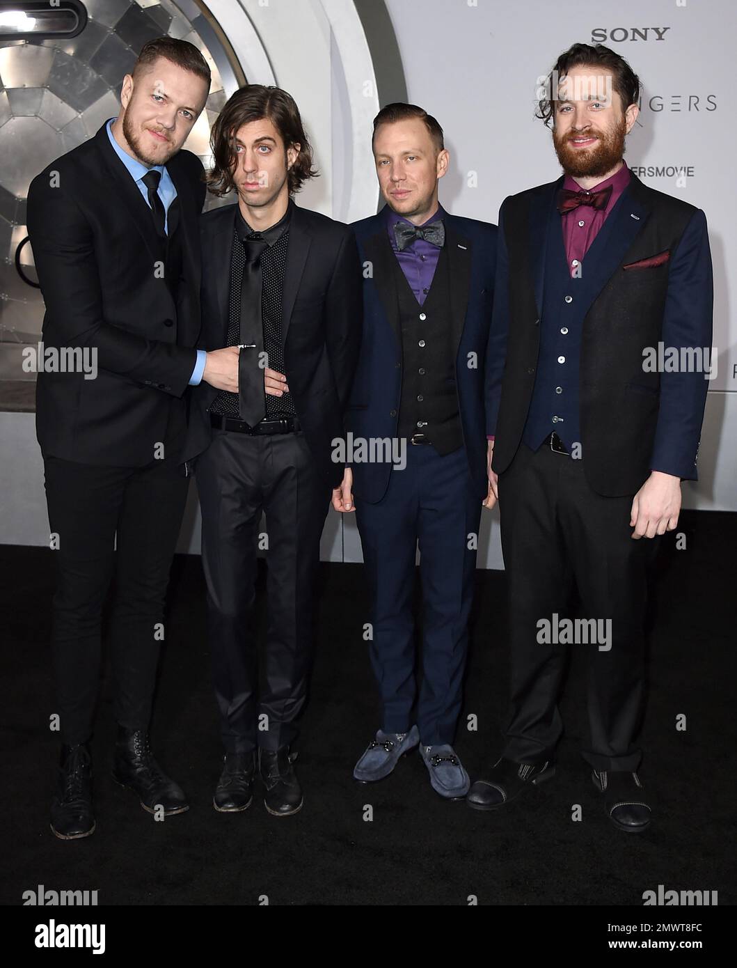 Dan Reynolds, from left, Wayne Sermon, Ben McKee and Daniel Platzman ...