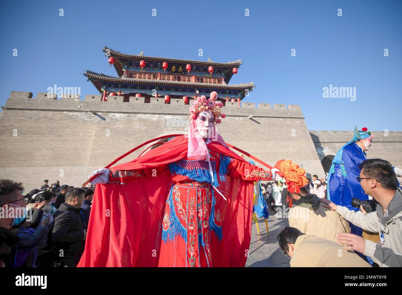 Traditional Shehuo parade was held in Xun County, Hebi City, central ...