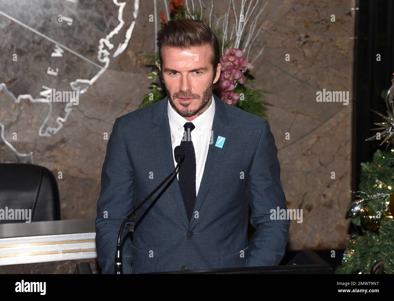 UNICEF Goodwill Ambassador David Beckham lights the Empire State ...